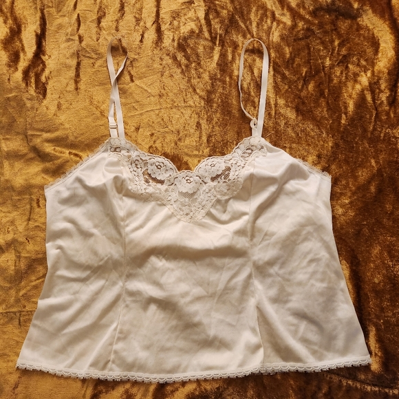 Adonna | Tops | Vintage Ivory Lace Trim Camisole | Poshmark